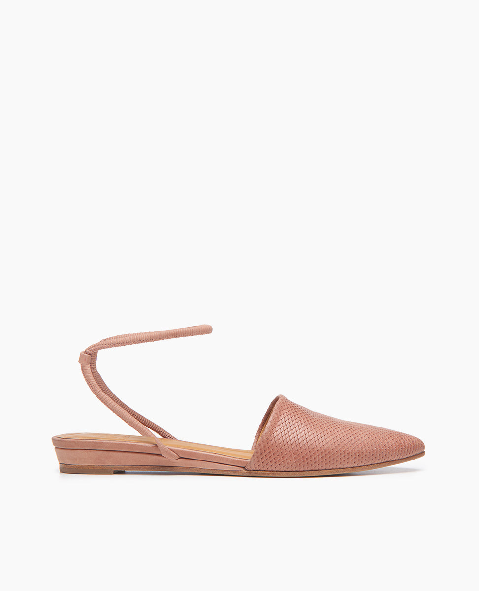 Coclico Women's Ainsley Flat Spring Shoe, Deep Rose Embossed Leather ...